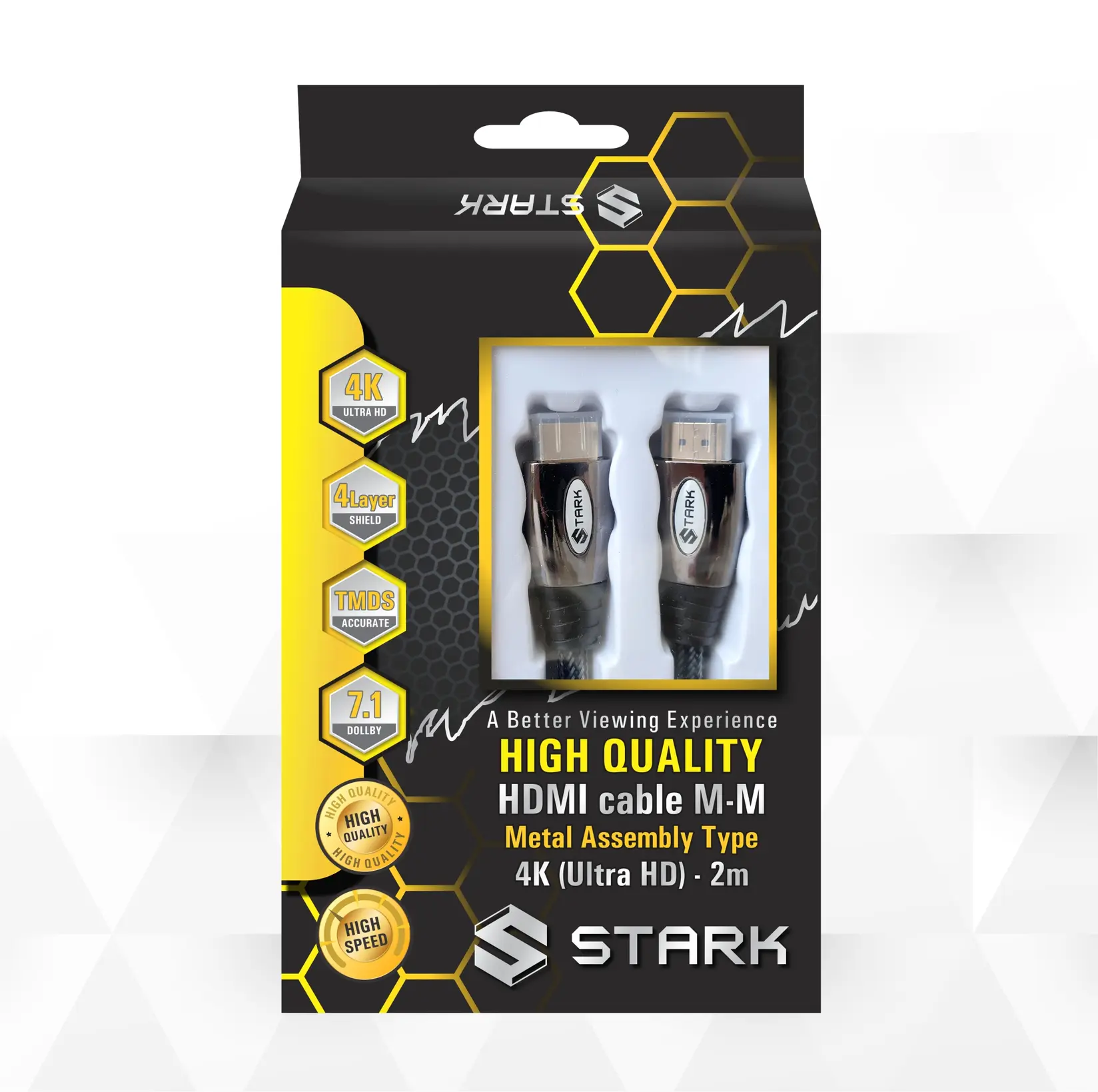 STARK Pozlaćeni HDMI kabl M-M 4K 2m crni