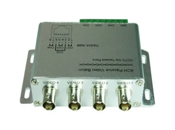 Video balun Pasivni 4ch, Parice ili RJ45 na 4xBNC