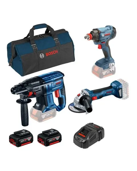 Bosch Set akumulatorskog alata GBH 180-LI + GWS 180-LI + GDX 180 Li 18V, 2 x 5,0 Ah, 0615990M5G