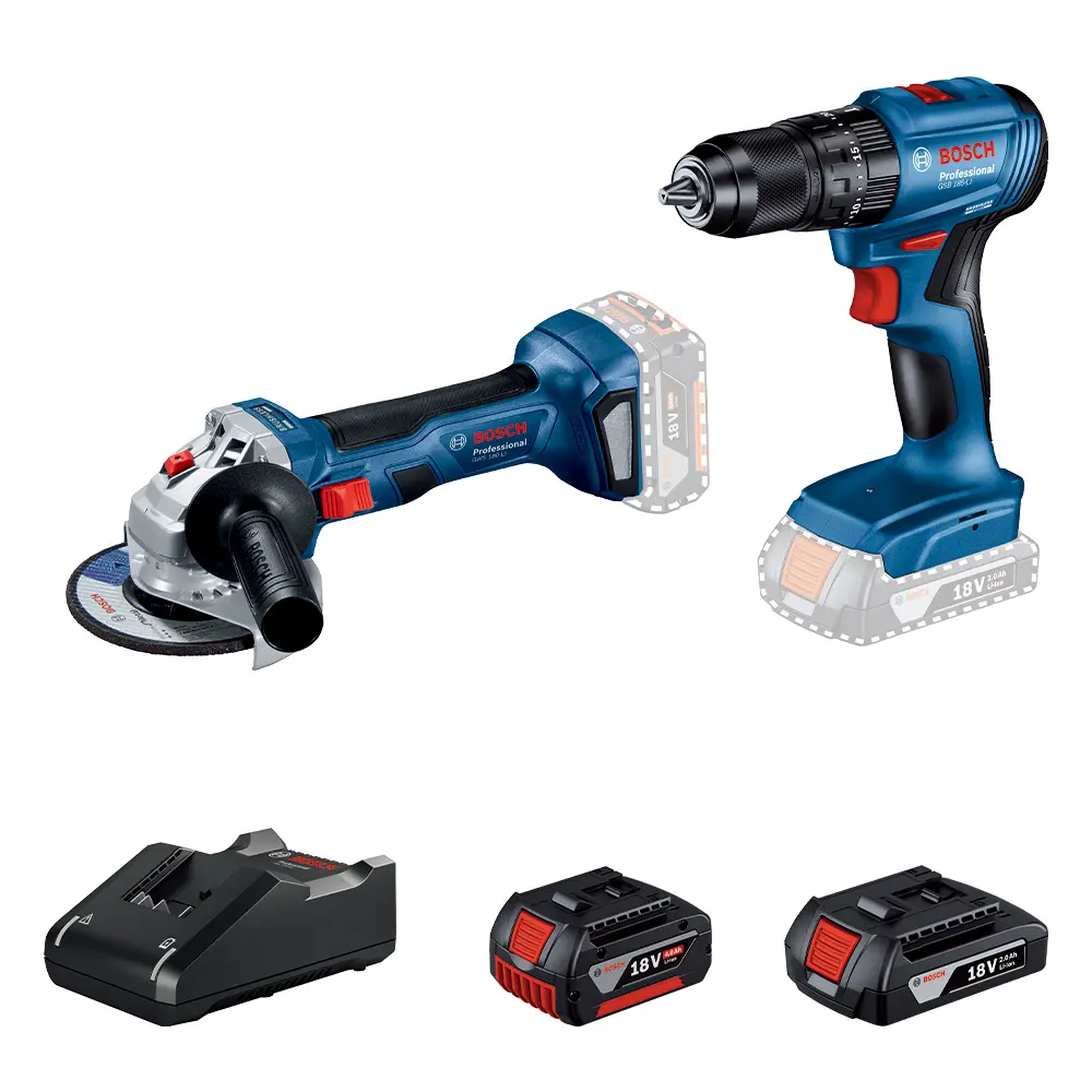 Bosch GSB 185-Li Akumulatorski set + GWS 180-Li, 1x4,0Ah, 18V ProCORE + 1x2,0Ah, 06019H9026