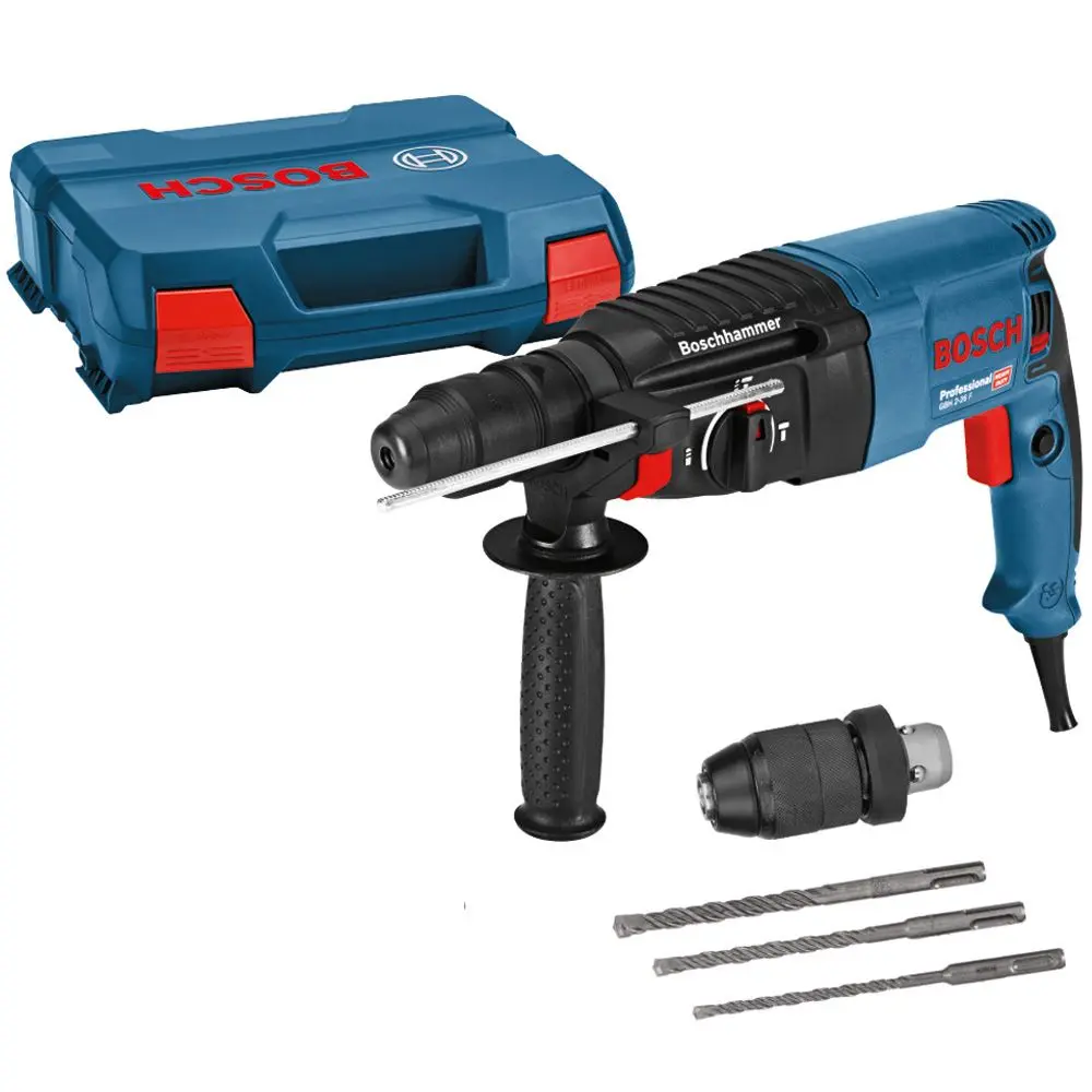 Bosch GBH 2-26 F Elektro-pneumatski čekić + trodelnidelni set SDS + burgija u koferu, 06112A4003