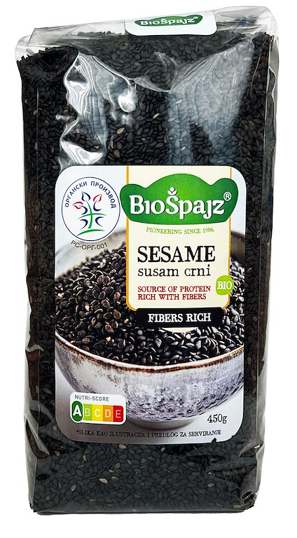 Crni susam (organski proizvod) 450 g Bio Špajz