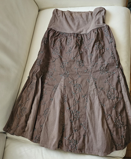 Vintage italijanska pamučna suknja, vez