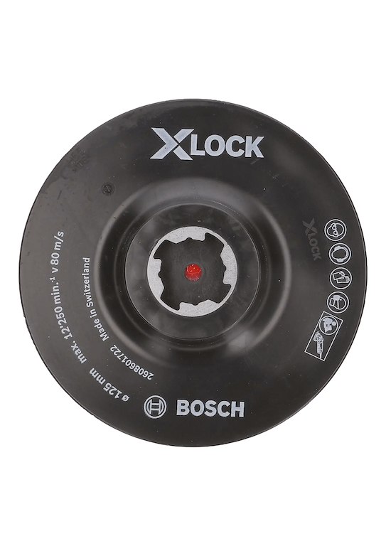 Bosch X-LOCK potporni tanjir 125 mm, čičak traka 2608601722, 125 mm, 12250 min-0