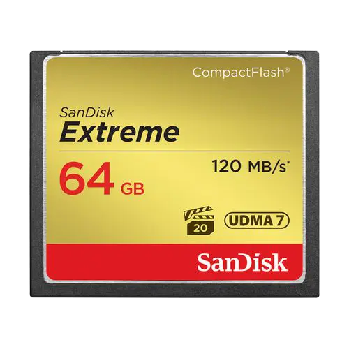 SANDISK Memorijska kartice Extreme CF 120MB/s, 85MB/s write, UDMA7, 64GB