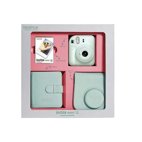 FUJIFILM Set Fotoaparat Instax Mini 12 + Album, Futrola i 10 filmova, Zeleni