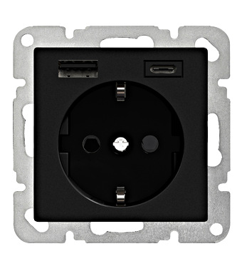 Umetak za utičnicu sa USB tipom A+C, 2,1 A, crna
VISIO S 55 (55x55), na oprugu