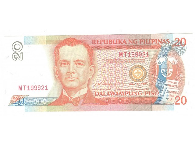 FILIPINI  20 PISO 1993.  UNC vrlo retko