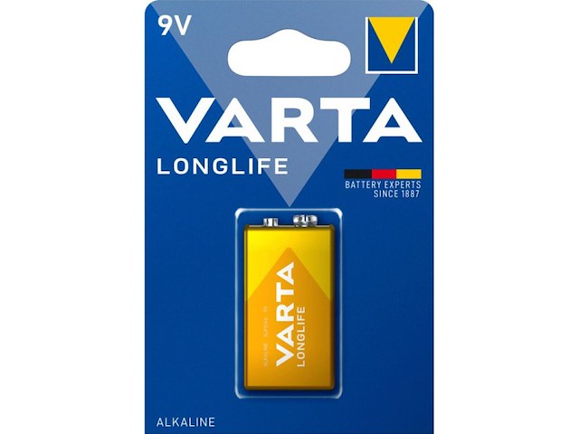 VARTA LONGLIFE 9V 6LR61 MN1604, ALKALNE baterije, Pakovanje 1kom