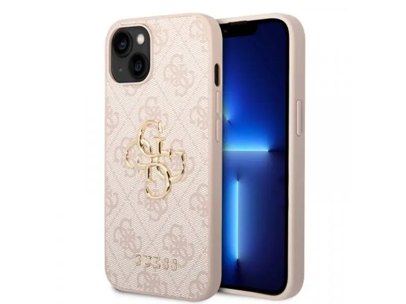 Guess Leather 4G Logo Maska za telefon za iPhone 15, Krem