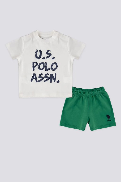 U.S. Polo Assn. Komplet za bebe USB1822, Belo-zeleni