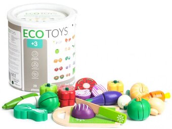 ECO TOYS SET OD 20 DELOVA DRVENO POVRĆE