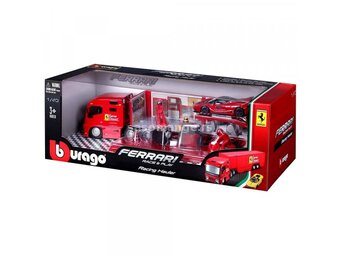 BURAGO FERRARI RACING HAULER KAMION SET