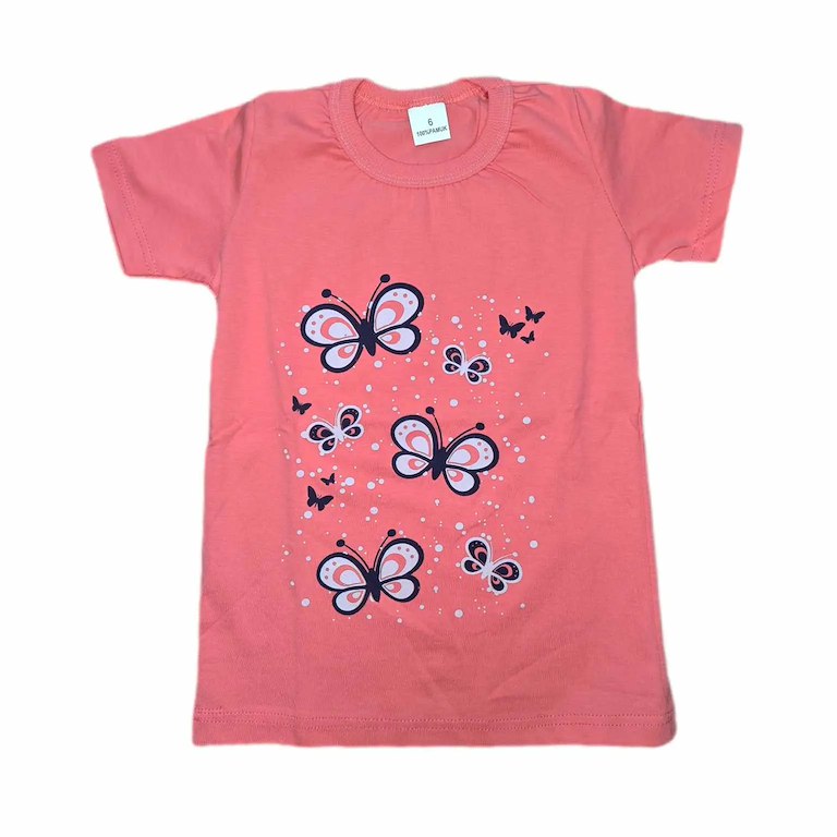 Dule i Neli Majica za devojčice sa leptirima, Kajsija
