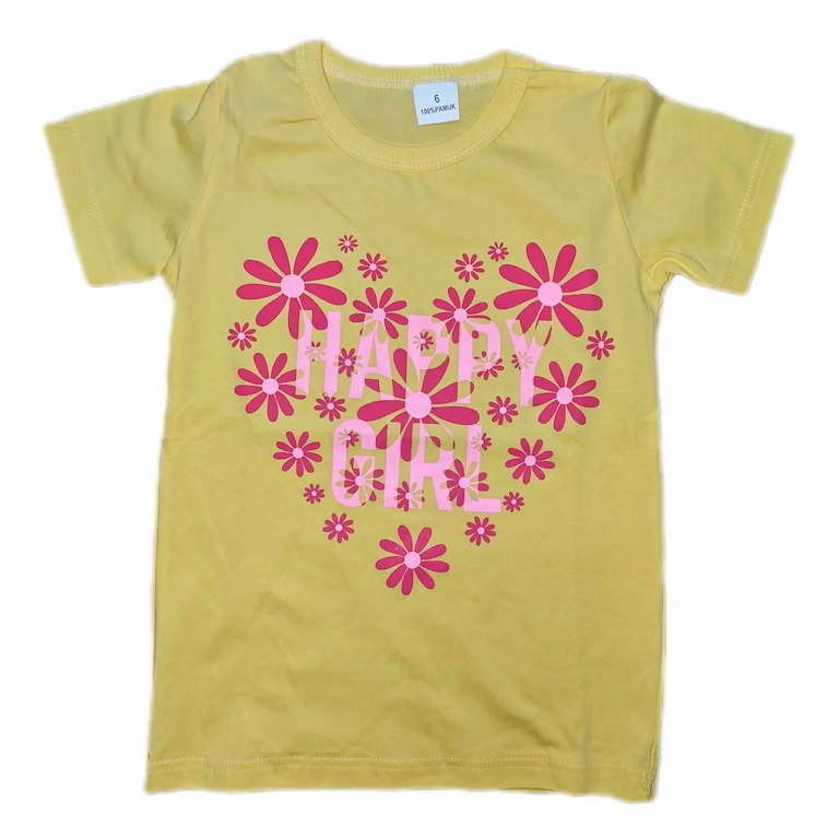 Dule i Neli Majica za devojčice sa cvetićima, Žuta