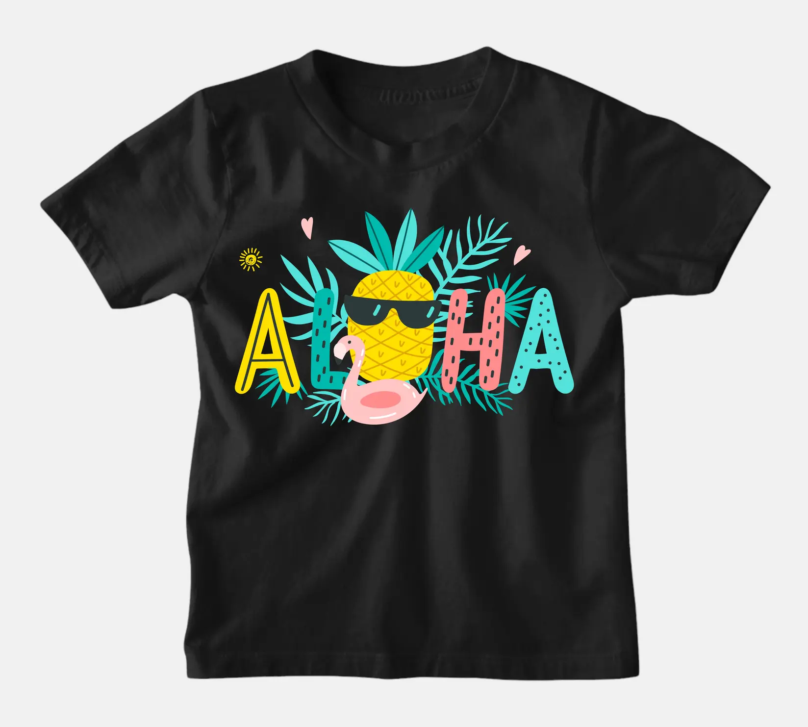 Mafimi Majica za devojčice Aloha, Crna