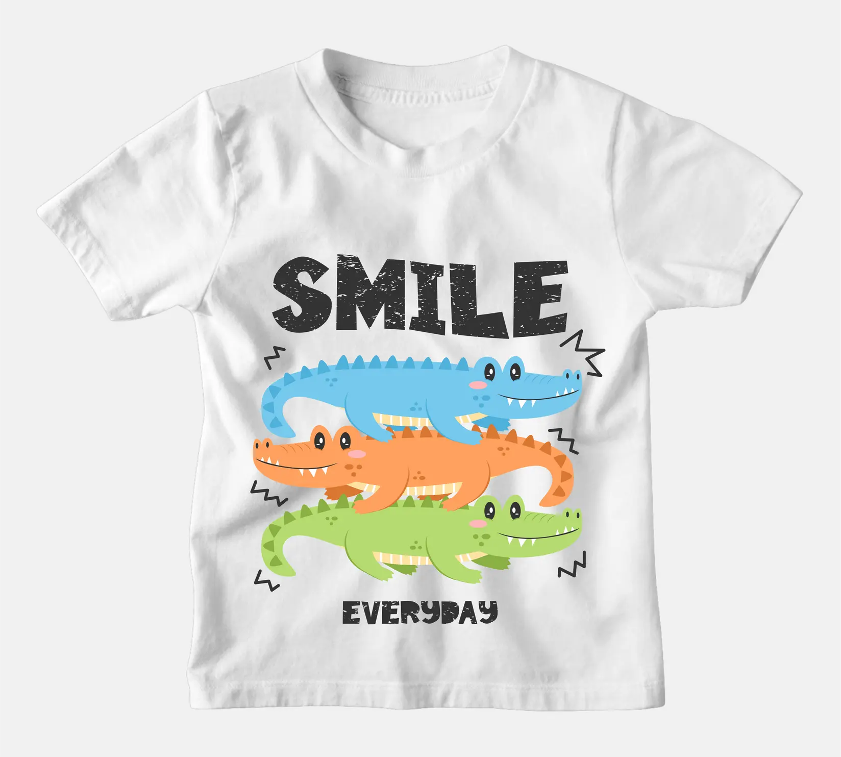 Mafimi Majica za dečake Smile Crocs, Bela