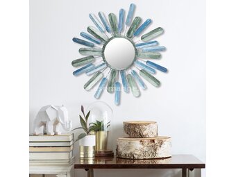 WALLXPERT Zidna dekoracija Metal Art Mirror Sun