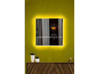 HANAH HOME Ogledalo sa LED osvetljenjem Square 30x30 cm Yellow