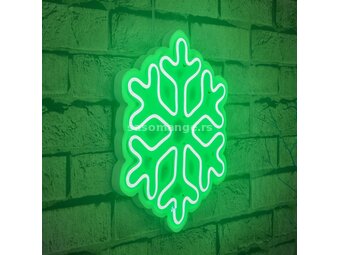 WALLXPERT LED dekoracija Snowflake Green