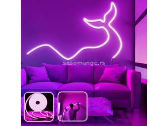 OPVIQ Zidna LED dekoracija Wave and Tail Large Pink