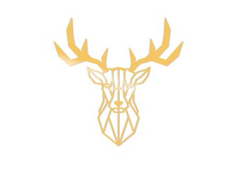 WALLXPERT Zidna dekoracija Deer2 Metal Decor Gold