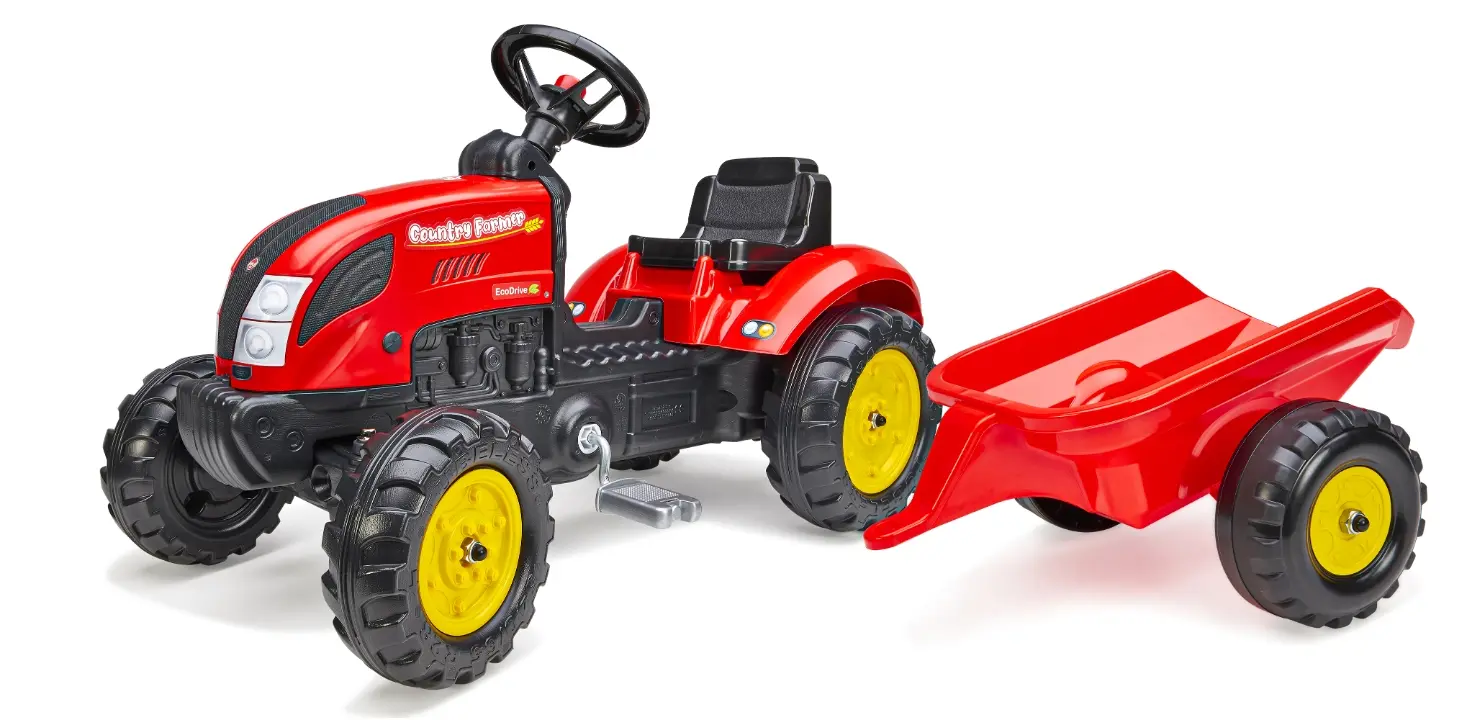 FALK Igračka Traktor sa prikolicom Country Farmer crveni