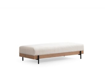 Atelier del Sofa Tabure Eti Oak Pouffe White