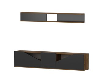 HANAH HOME TV polica Tac Walnut Black (788DEC3066)