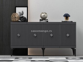 HANAH HOME Komoda Midas Anthracite Silver