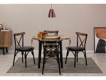 HANAH HOME Trpezarijski sto i stolice Oliver Black Walnut