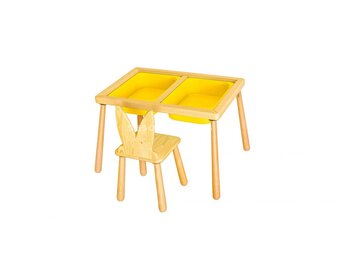 HANAH HOME Table and Chair Yellow Sto i stolica za decu
