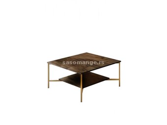 HANAH HOME Sto za dnevnu sobu Gold Line Walnut Black