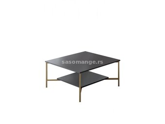 HANAH HOME Sto za dnevnu sobu Gold Line Anthracite Black