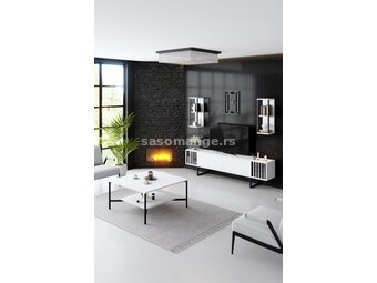 HANAH HOME Set za dnevnu sobu Chrome Line Set White Black