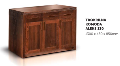 Trokrilna Komoda Aleks 130″