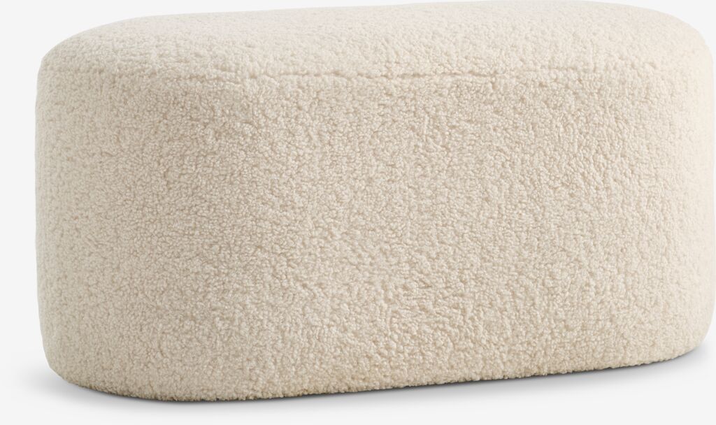 Tabure OREBO 84x45 prljavo bela teddy tkanina