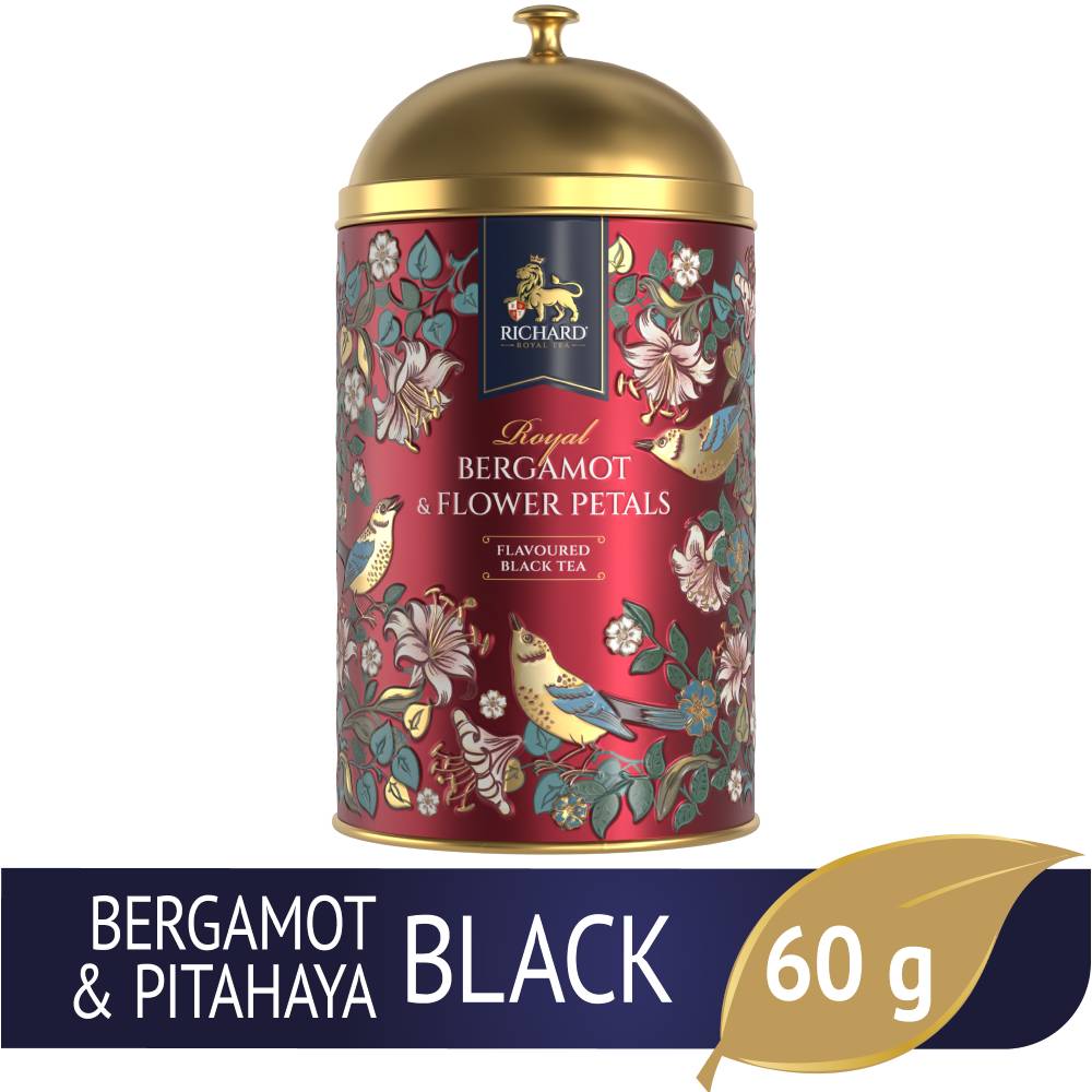 RICHARD "Royal Bergamot & flower Petals" – Crni čaj sa aromom bergamota i laticama cveća, 60g rinfuz, RED metalna kutija