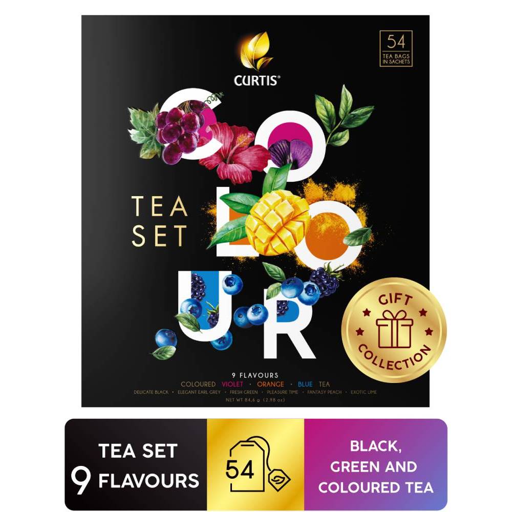 CURTIS "COLOUR TEA SET" - Kombinacija čajeva, 9 ukusa, 54 posebno pakovane kesice, 84,6g