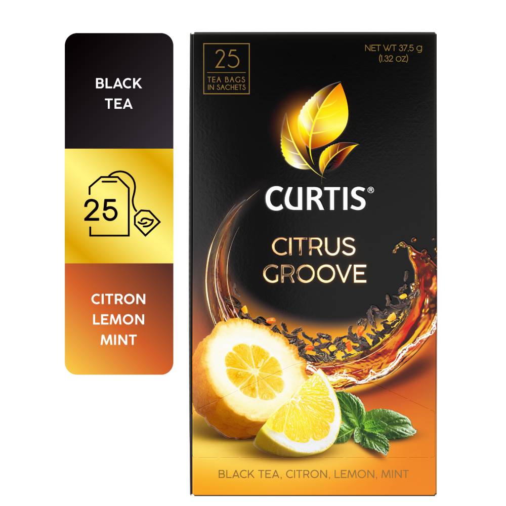 CURTIS Citrus Groove – Crni čaj sa limunom, citronom i nanom, 25x1,5g