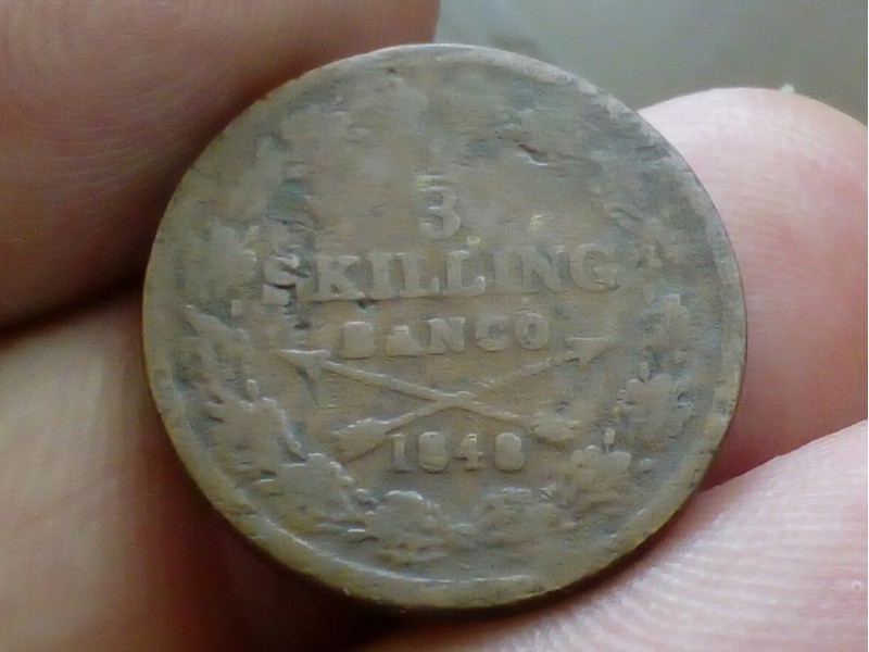 Svedska, 1\3 skiling 1848