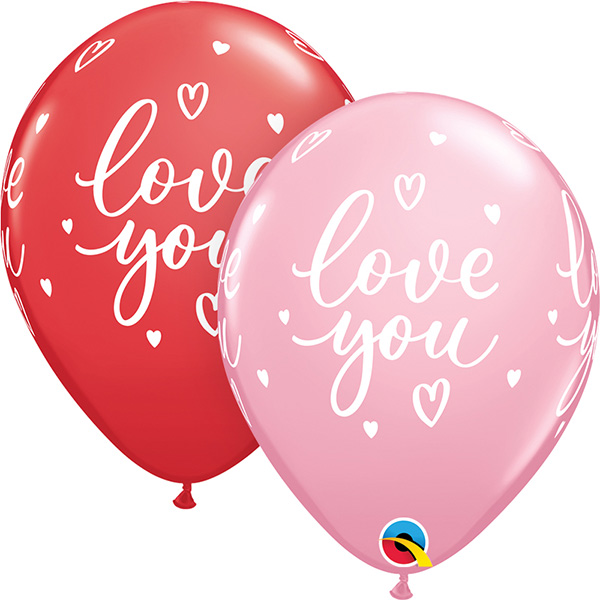 36120
11″ Latex Love You Script Red & Pink (6)