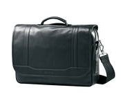 Samsonite Colombian Leather Flapover Briefcase with 15.6" Laptop Pocket (Black)