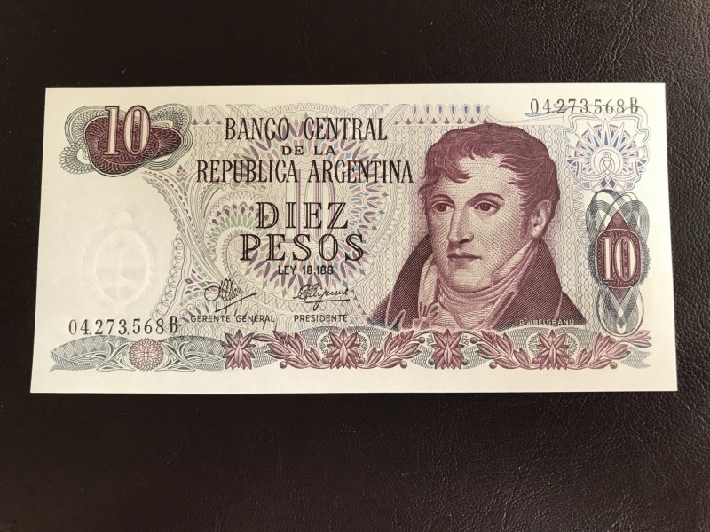 ARGENTINA 10 PEZOSA. UNC.