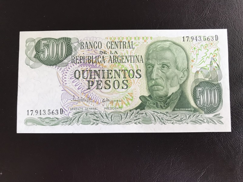 ARGENTINA 500 PEZOSA. UNC.