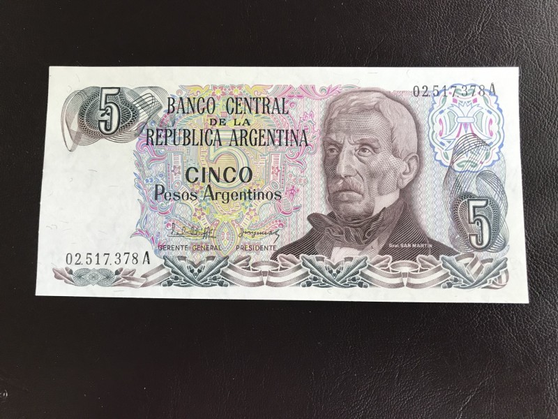 ARGENTINA 5 PEZOSA. UNC.