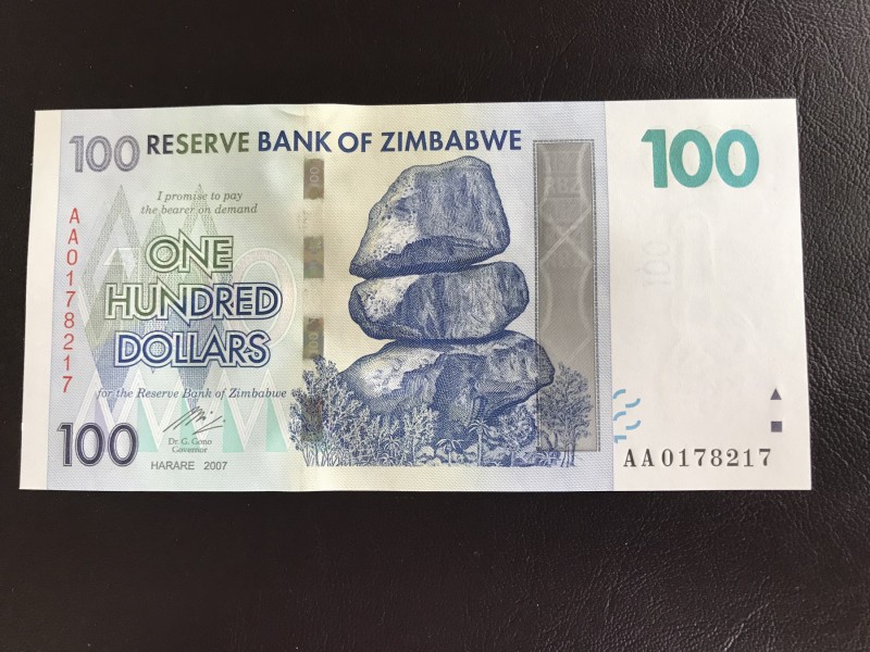 ZIMBABVE 100 DOLARA. UNC.