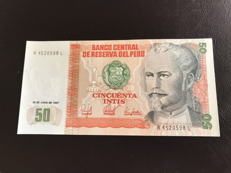 PERU 50 INTIS. UNC.1987.