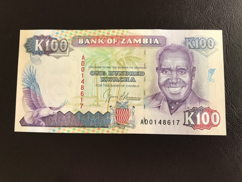 ZAMBIA 100 KWACHA. UNC.