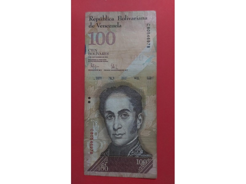 100 bolivares 2009 god Venecuela f